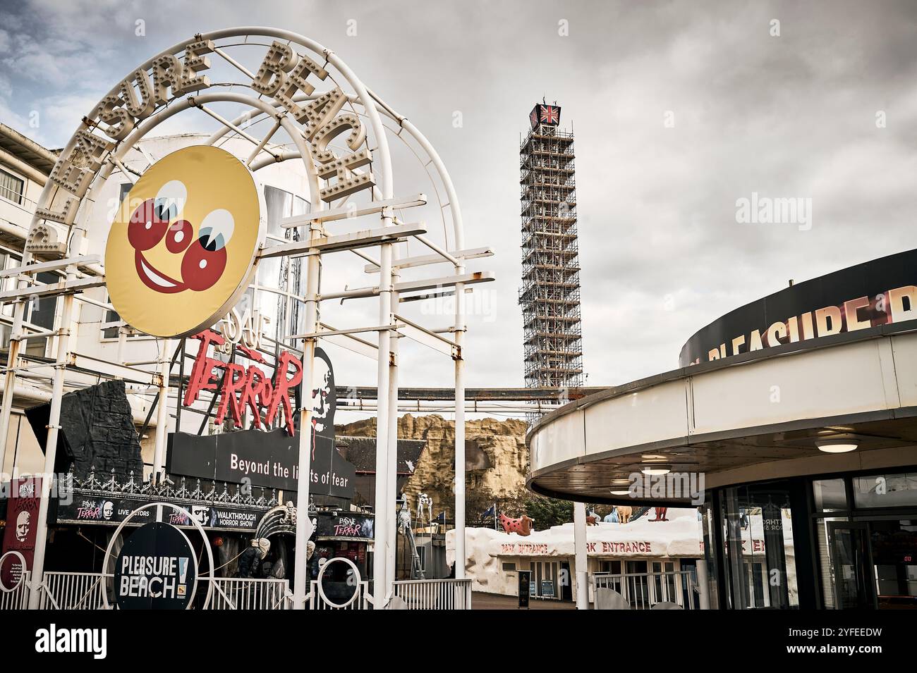 Building work being carried ouit on the Ice Blast ride at Blackpool ...