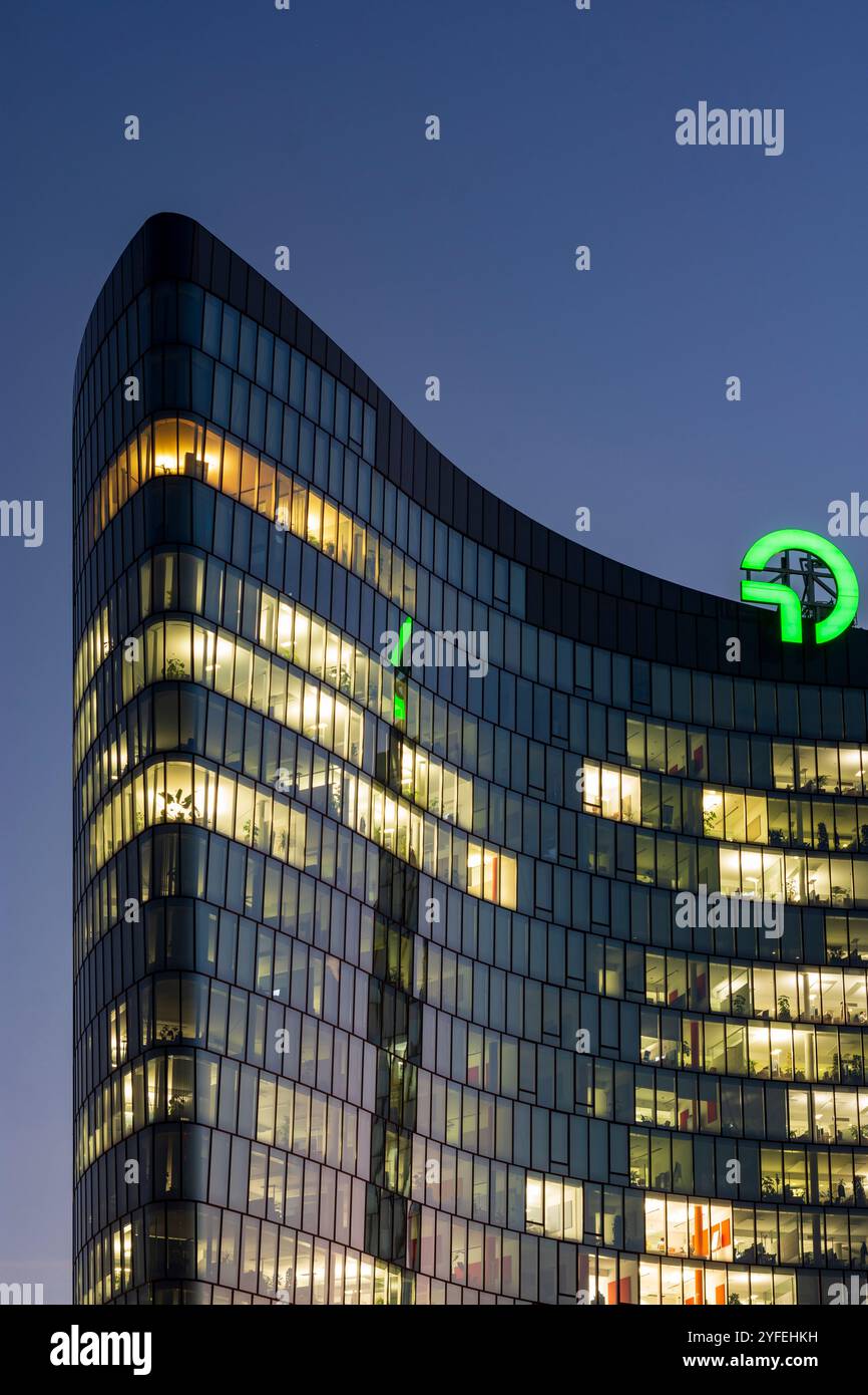 Vienna: OMV headquarters, new OMV logo in 02. Leopoldstadt, Wien ...