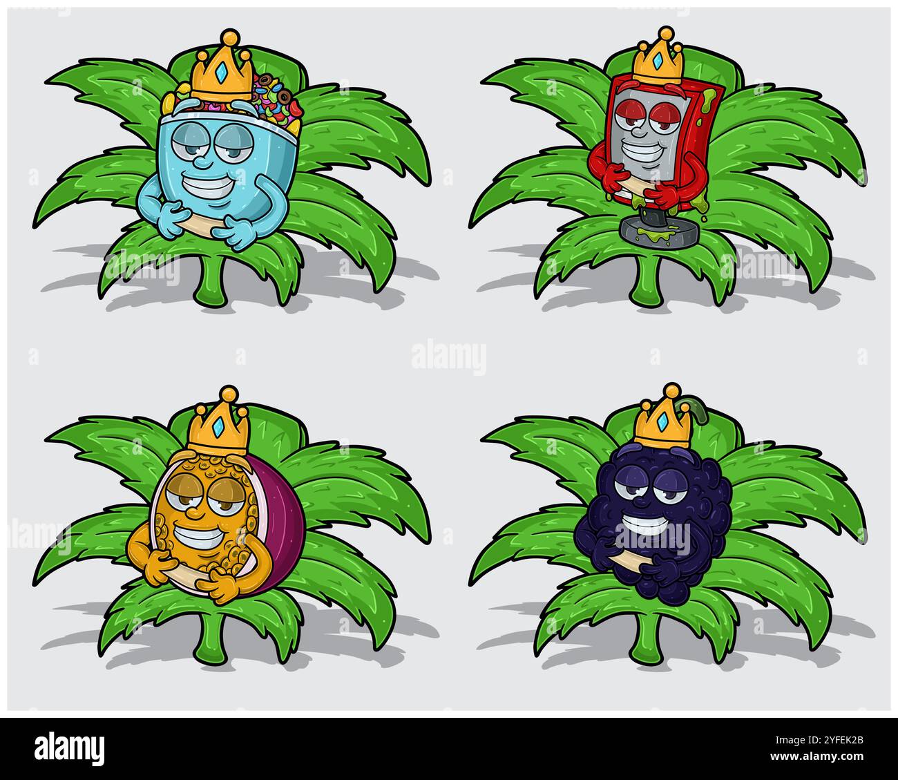Cartoon Characters of Cereals, Sour Diesel, Passion Fruit and ...