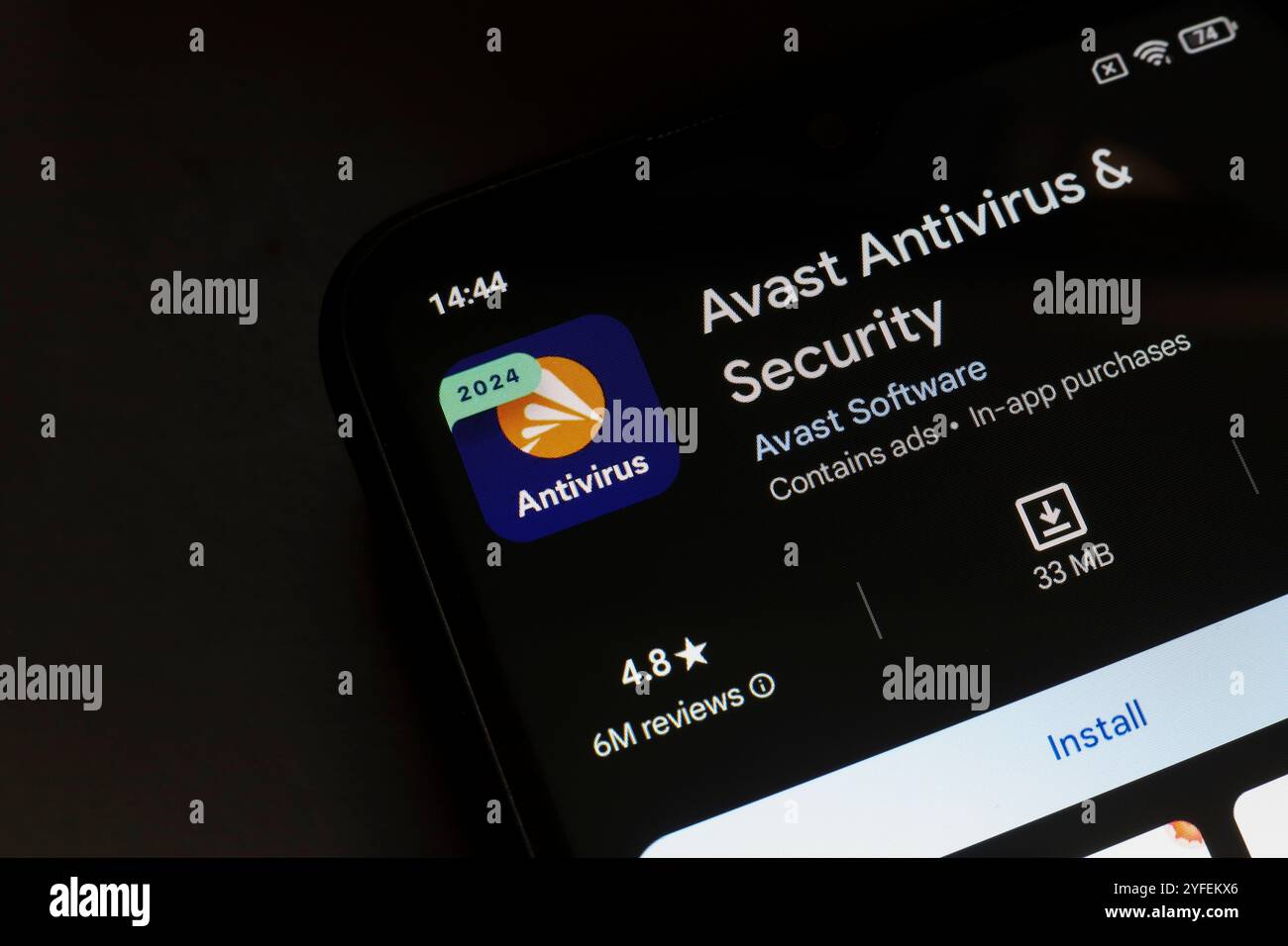November 4, 2024, Brazil. In this photo illustration, the Avast Antivirus & Security app logo is ...