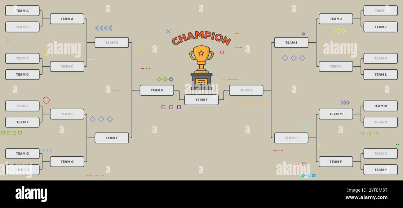 16 team basketball bracket hi-res stock photography and images - Alamy