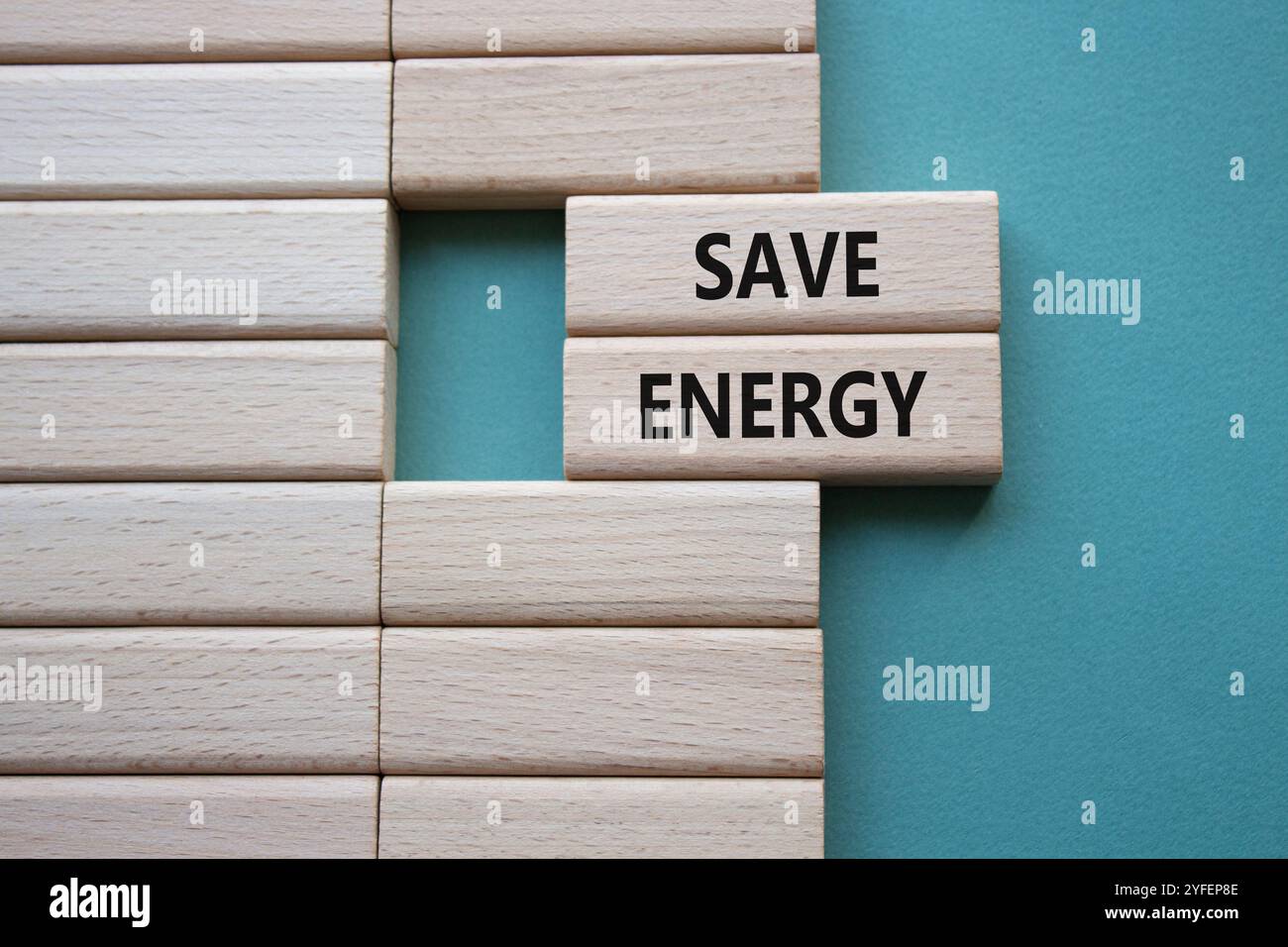 Save Energy symbol. Wooden blocks with words Save Energy. Beautiful ...
