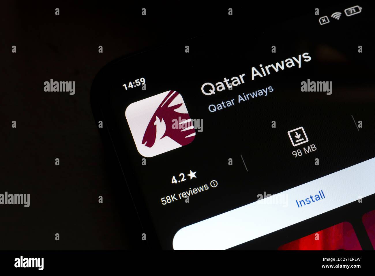 November 4, 2024, Brazil. In this photo illustration, the Qatar Airways ...
