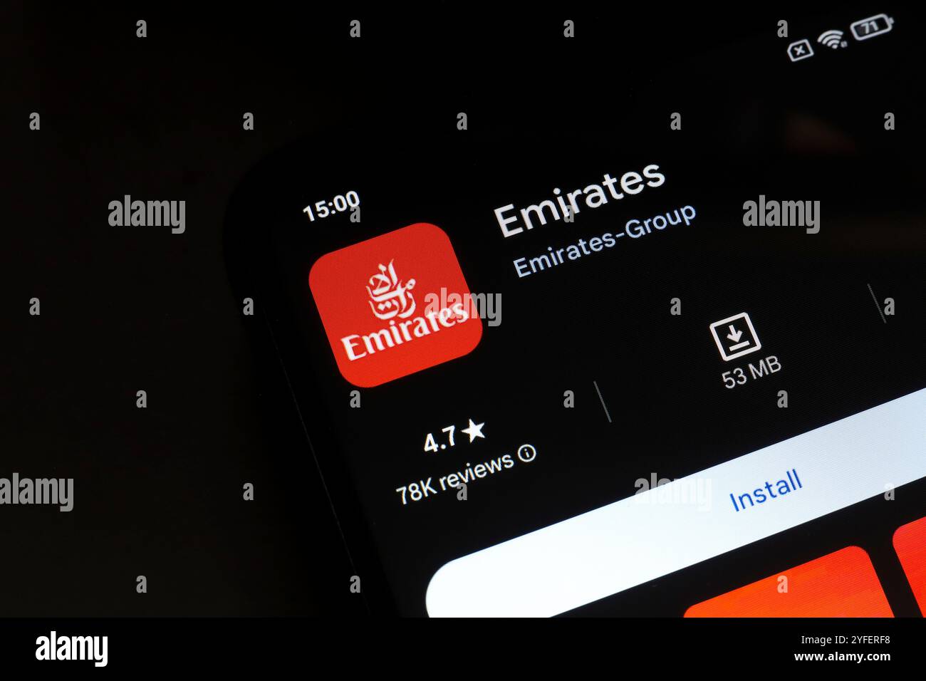 November 4, 2024, Brazil. In this photo illustration, the Emirates app ...