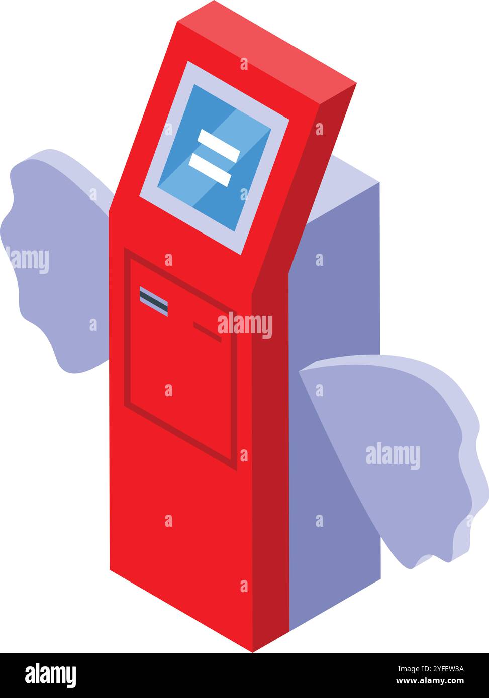 Red payment terminal with wings symbolizing fast and efficient ...