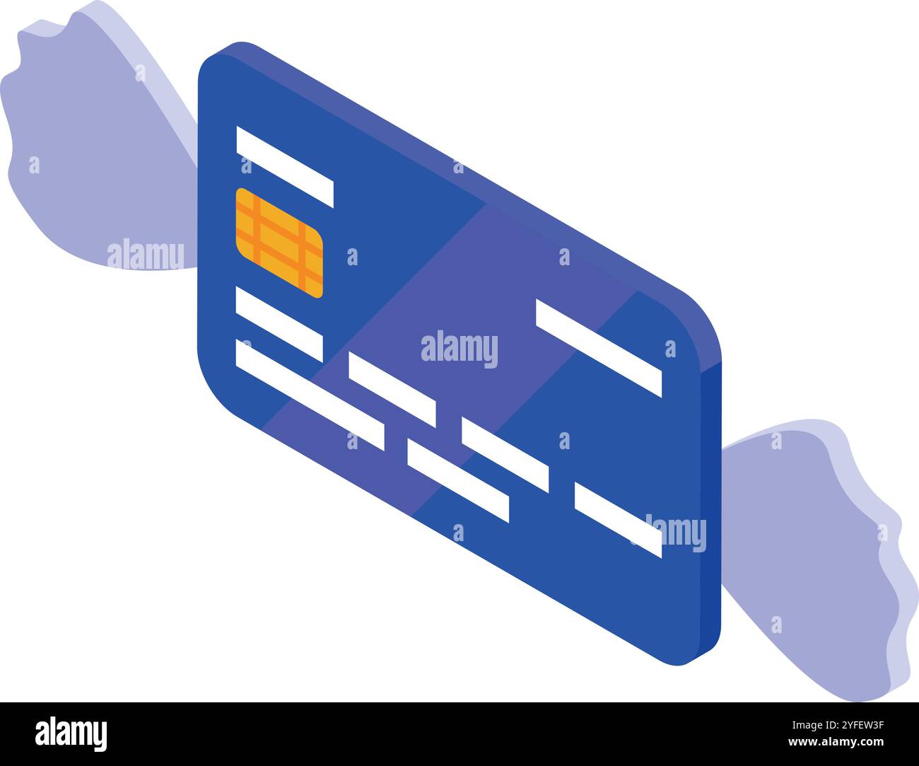 Blue credit card flying with wings, symbolizing fast and easy payments ...