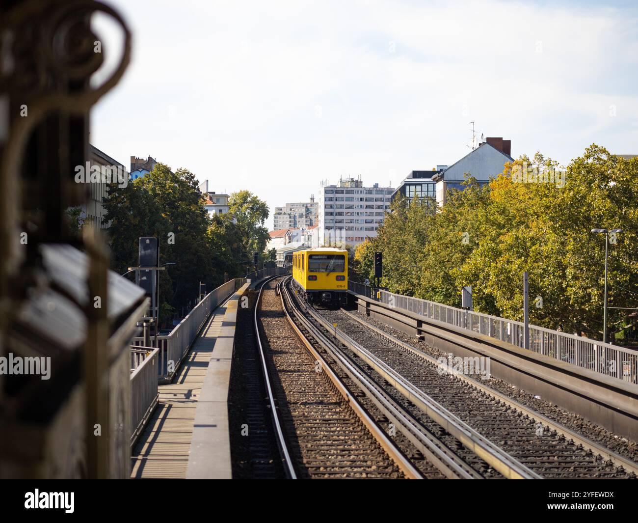 Berlin U1 U-Bahn train heading in direction Uhlandstr. The underground ...