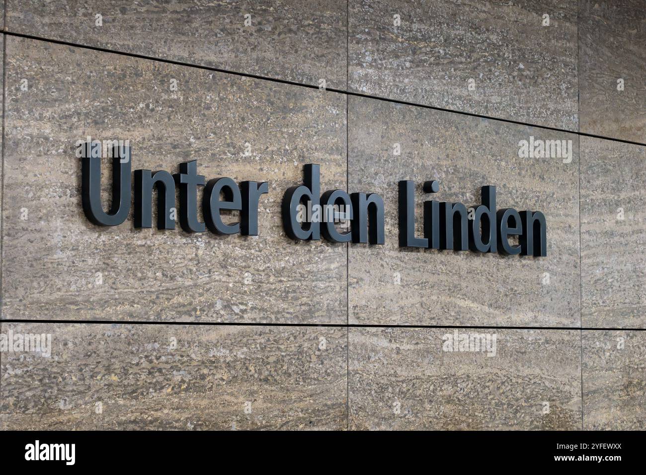 Unter den Linden sign at the underground train station in Berlin Mitte ...