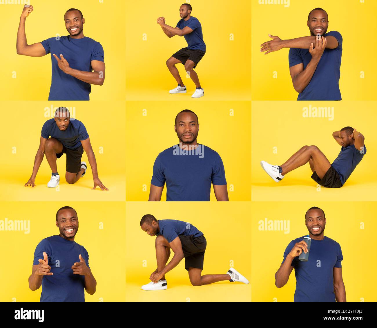 Demonstrating warm up exercise hi-res stock photography and images - Alamy