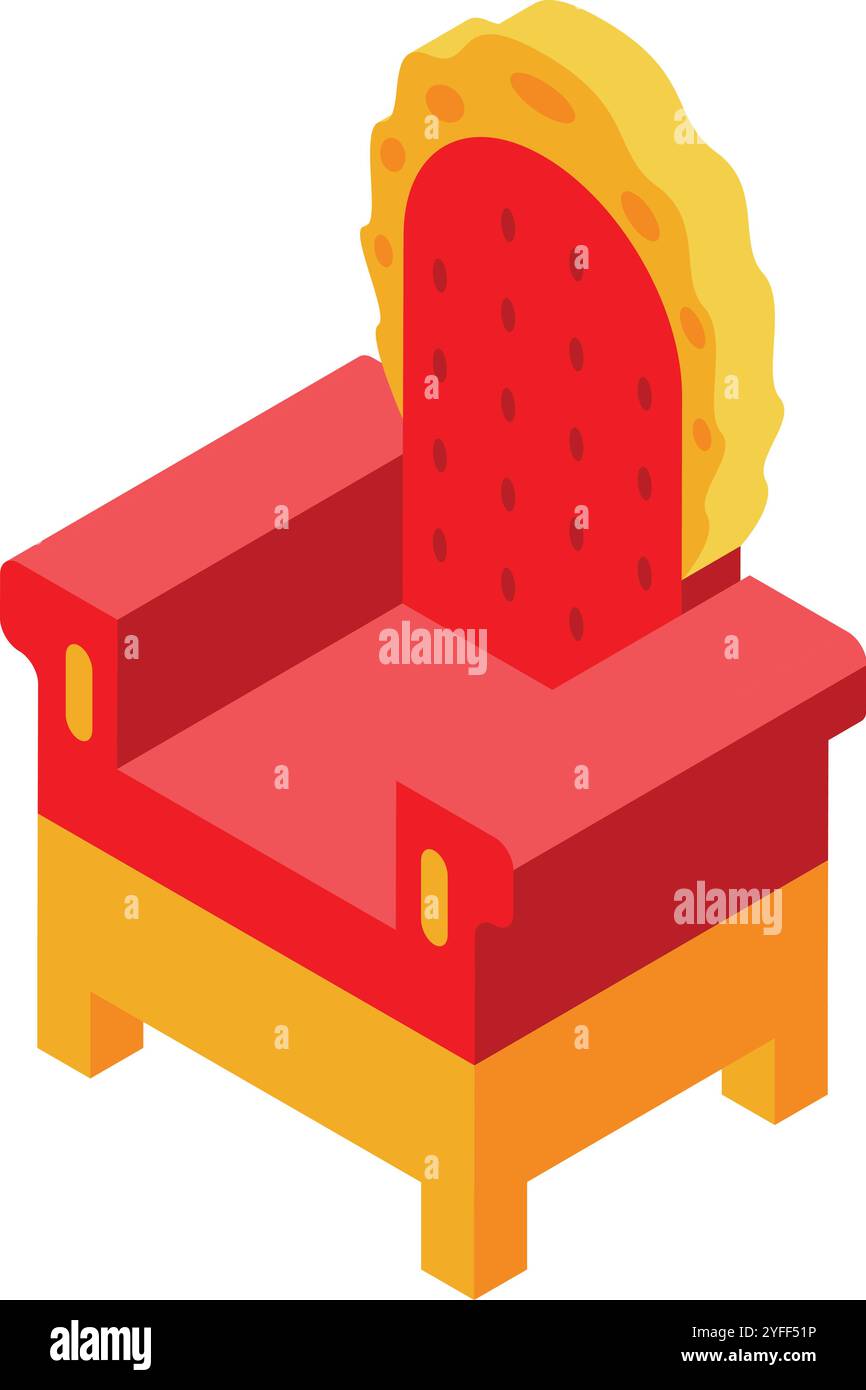 Red royal throne chair with golden details representing monarchy, power ...