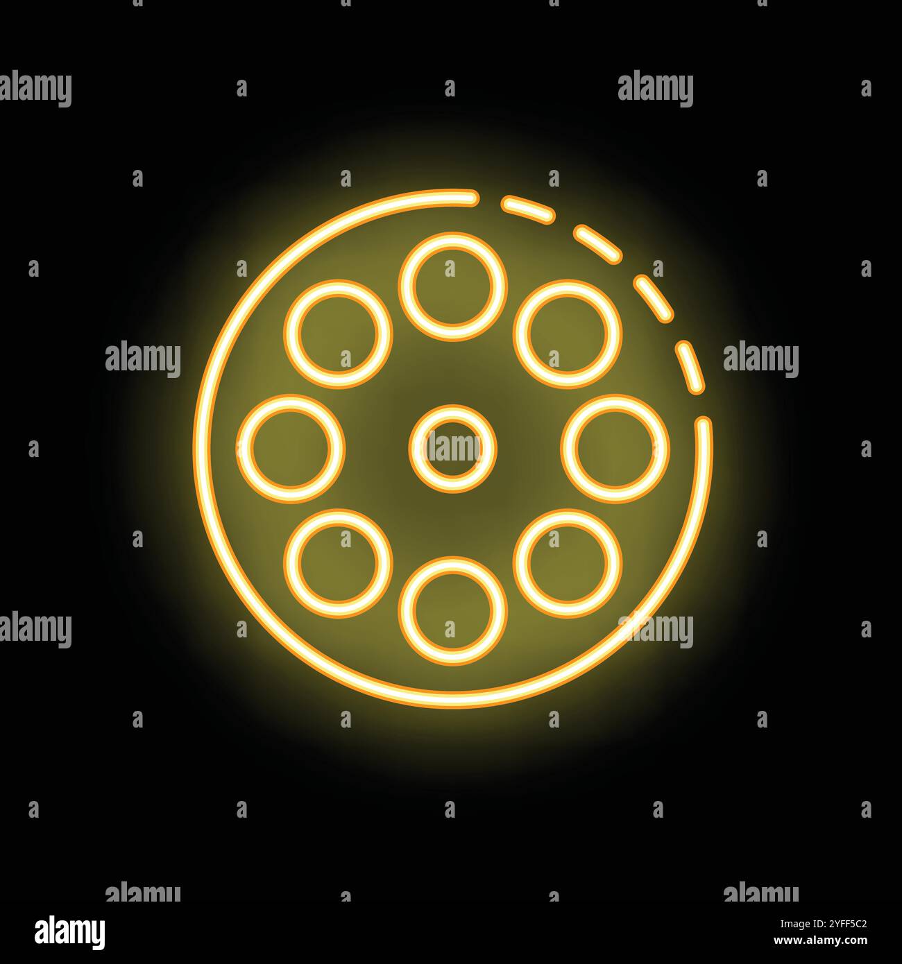 Hollywood neon sign on a movie theater Stock Vector Images - Alamy