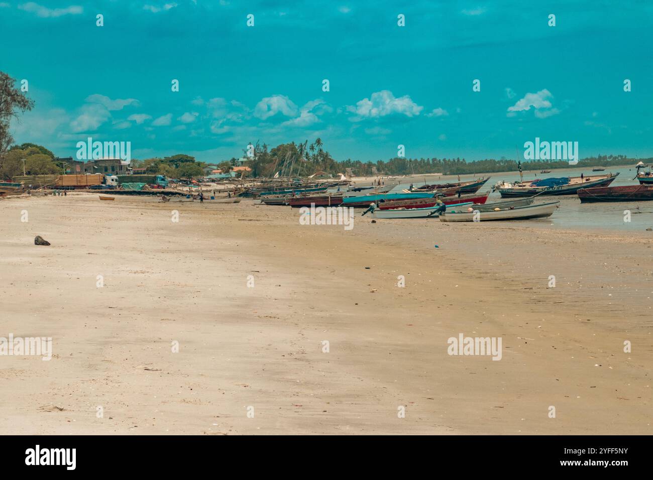 Scenic view of Badeko beach at Old Stone Town in Bagamoyo, Tanzania ...