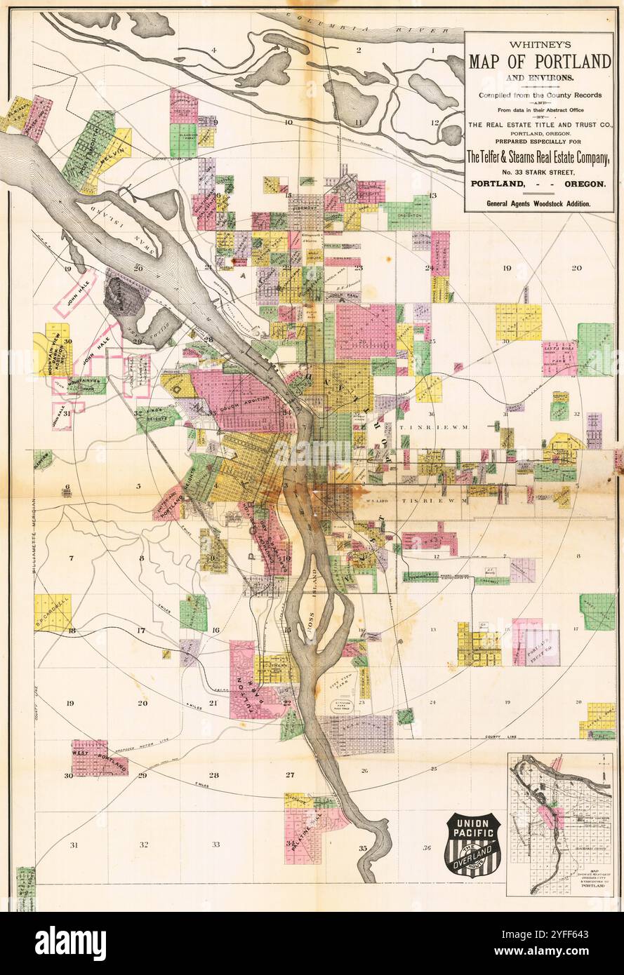 Vintage Detailed Portland City Map Printable Download Travel Poster ...