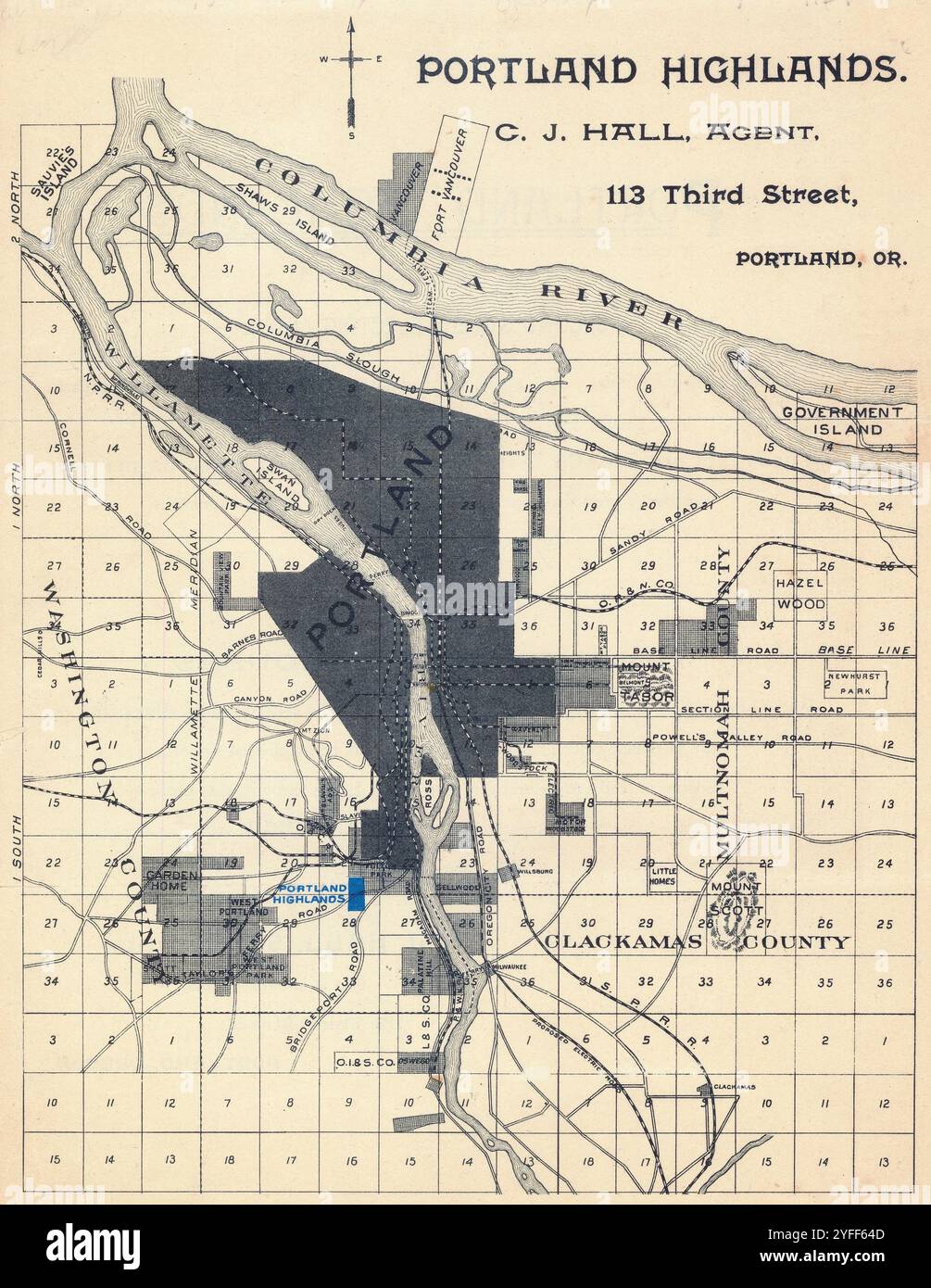 Portland map detailed map hi-res stock photography and images - Alamy