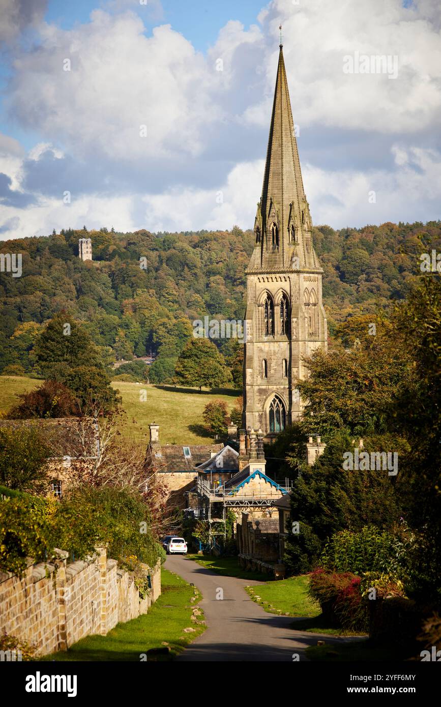 Chatsworth Park, St Peter's Church in the picturesque village of ...