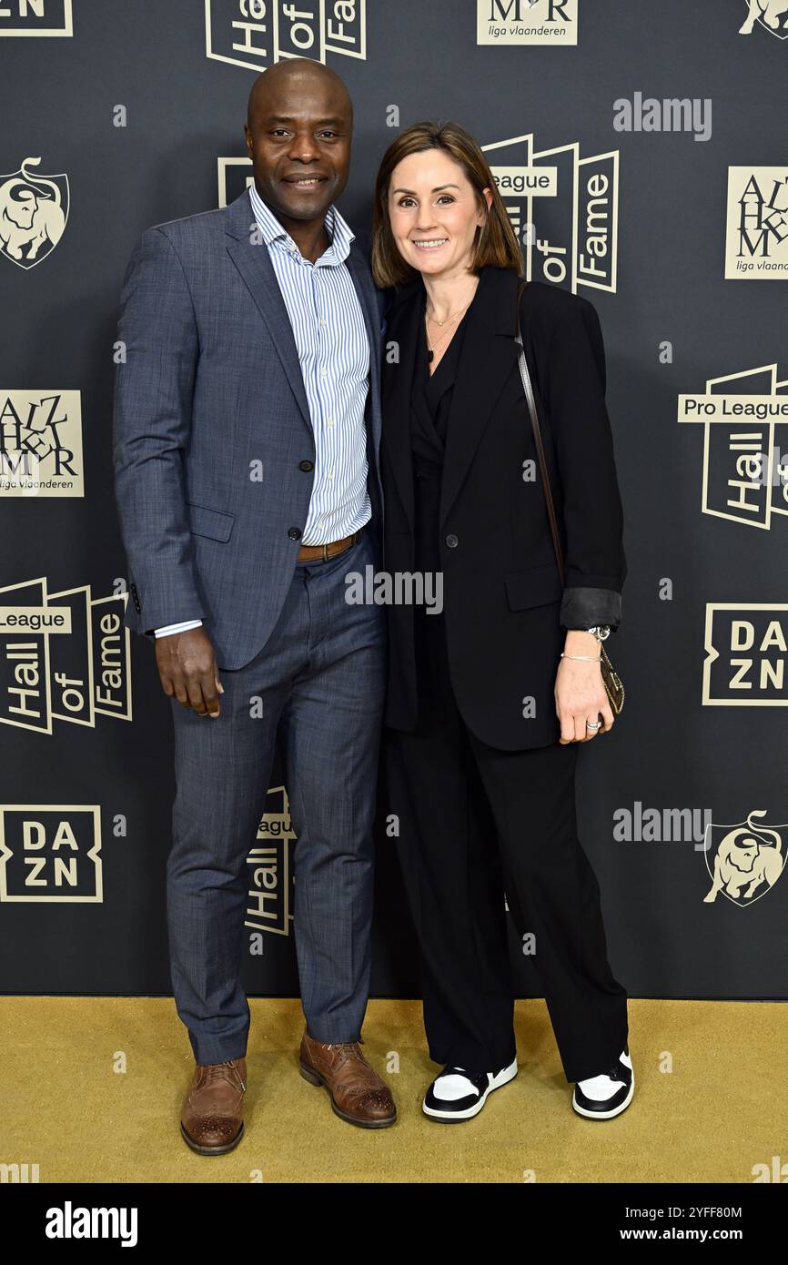 Brussels, Belgium. 04th Nov, 2024. Mbo Mpenza and his partner Caroline ...