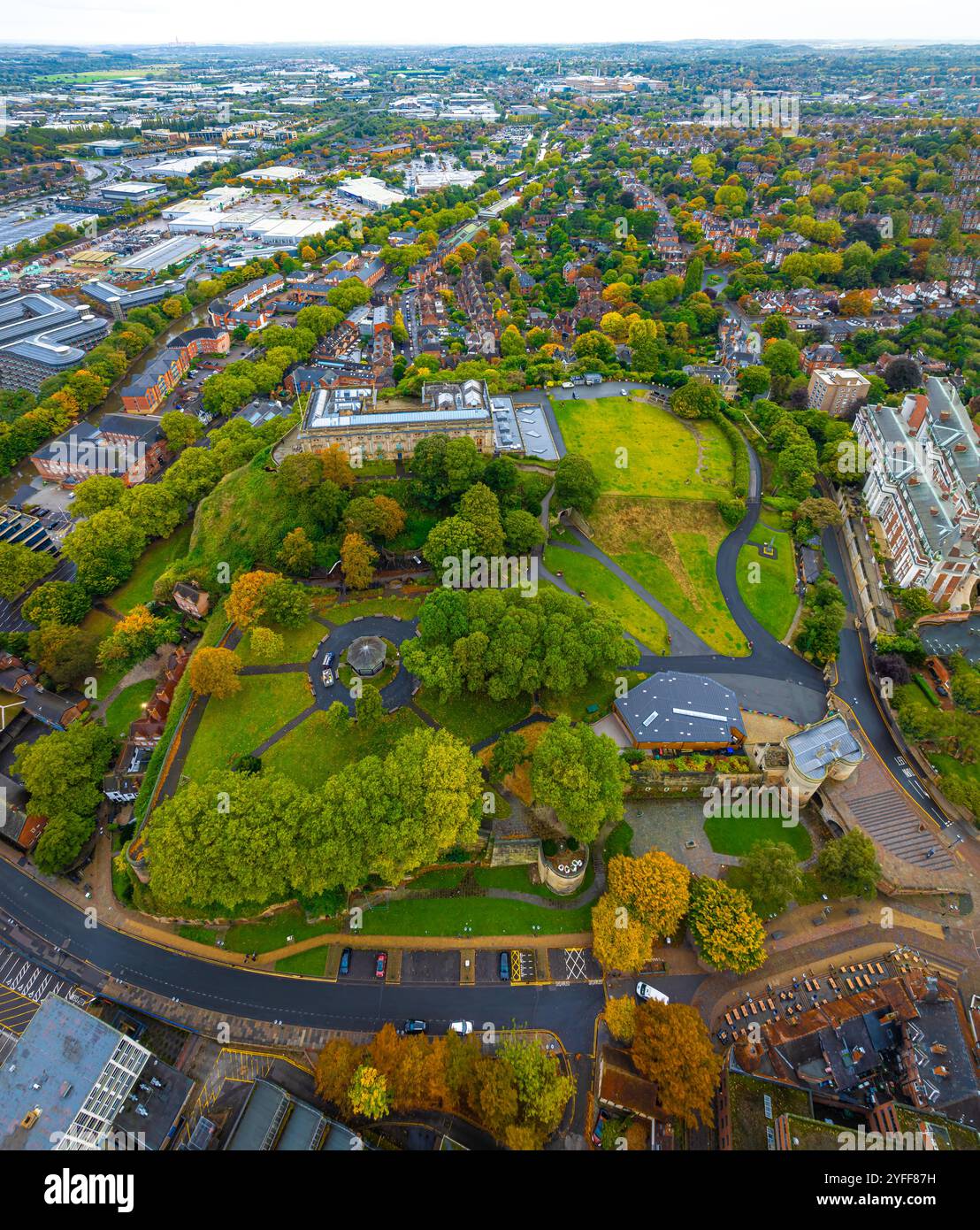 Nottingham castle, a Norman castle in a city of Nottingham in central ...