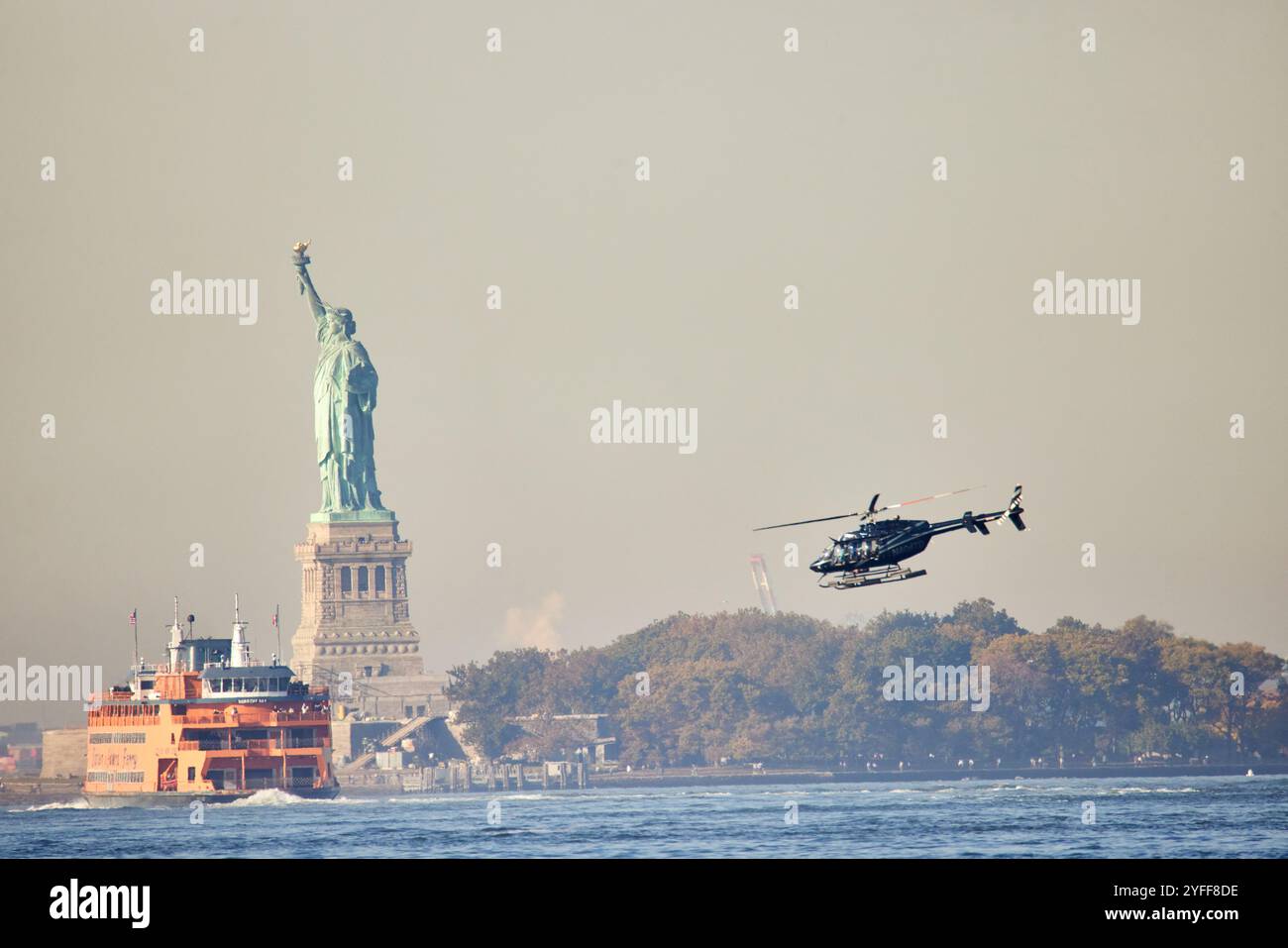New York Statue of Liberty Iconic National Monument with Staten Island ...