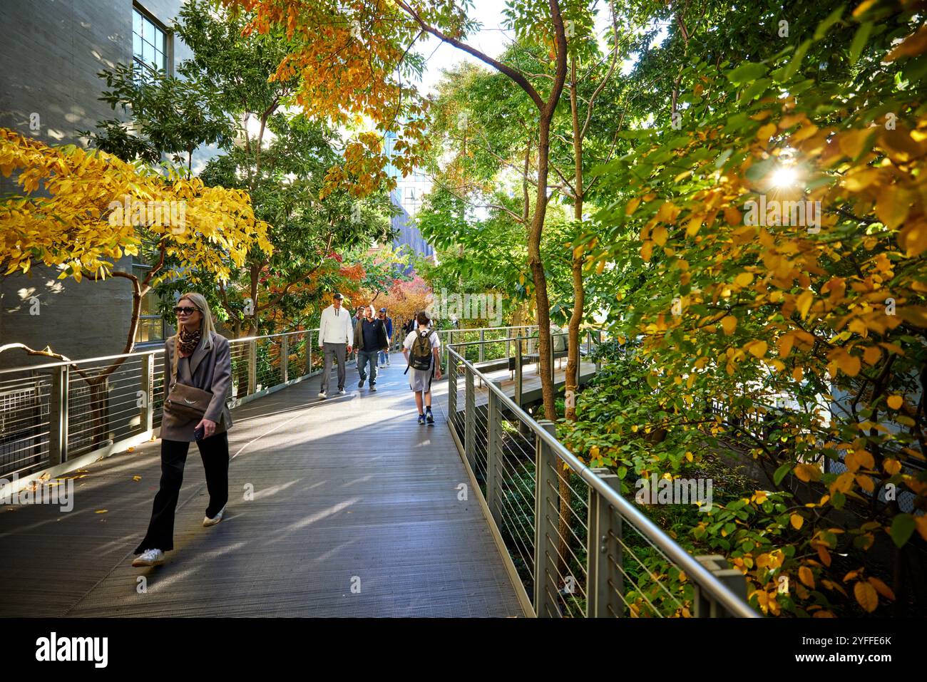 New York High Line elevated linear park on former railway lines Stock ...