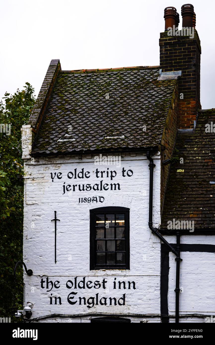 The oldest pub of England located in Nottingham, a city in central ...