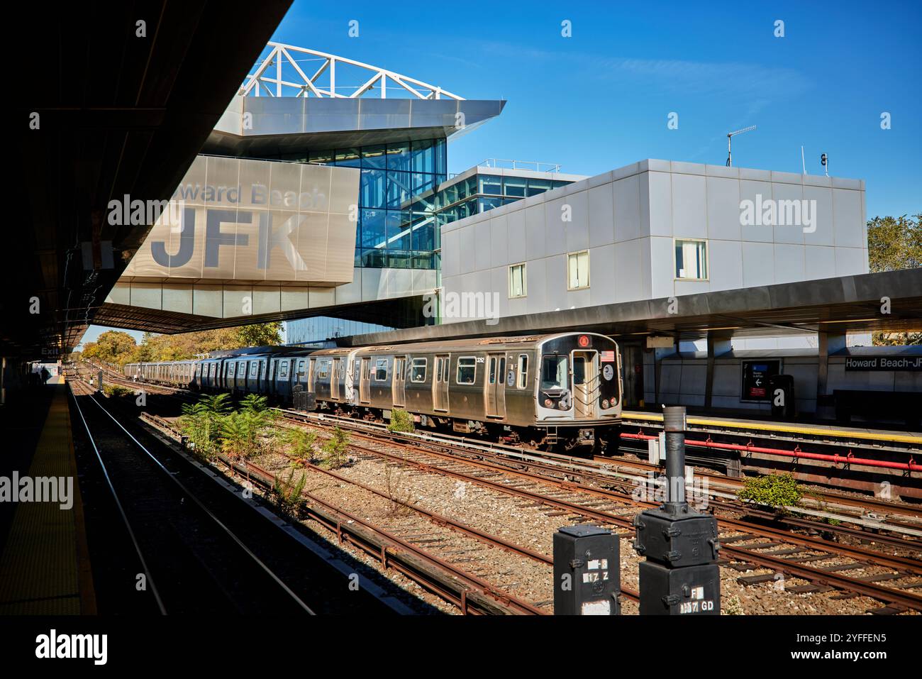 New York Howards Beach subway station on the A line for JFK airport ...