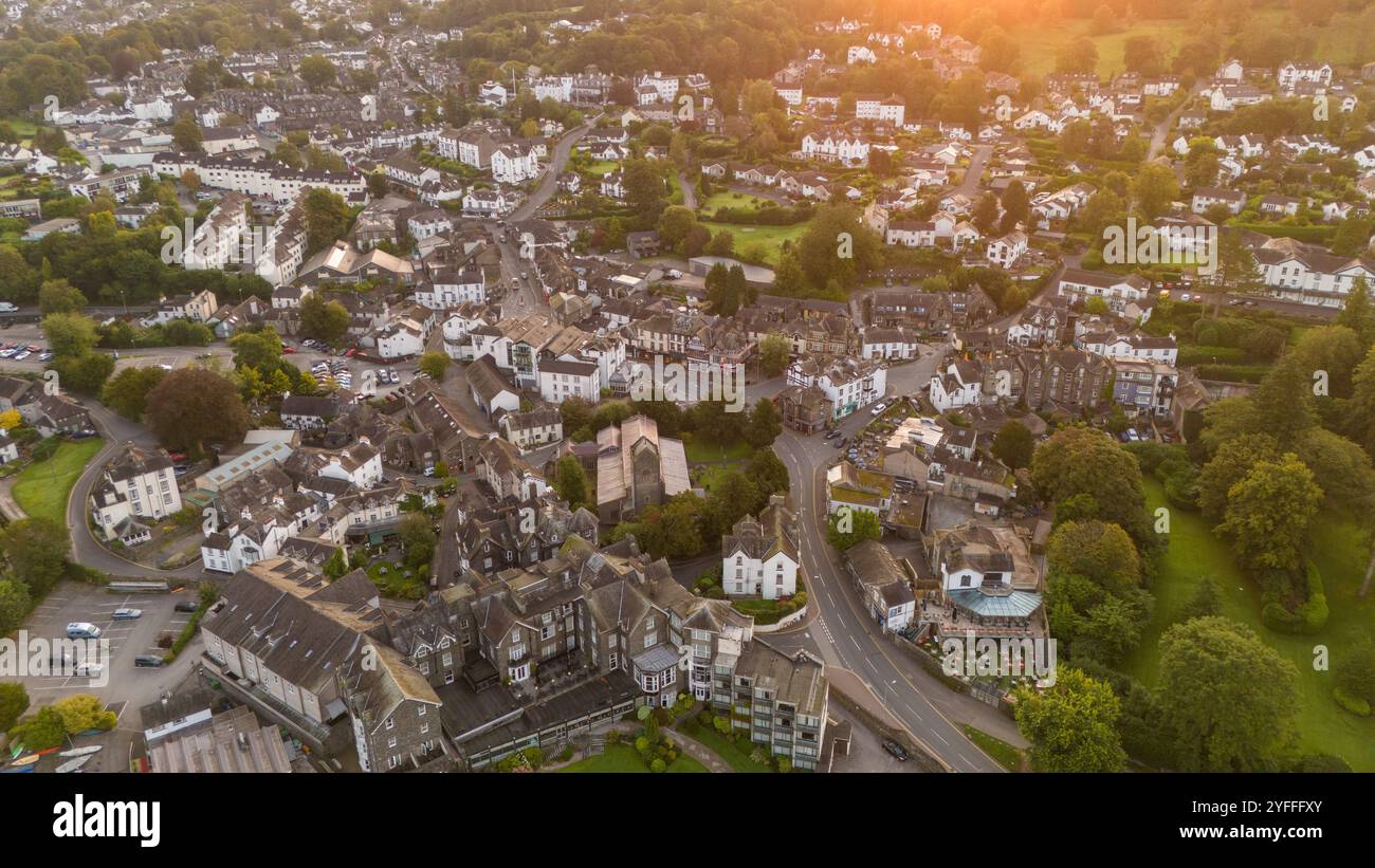 Windermere in the Lake District Bowness on Windermere town centre Stock ...