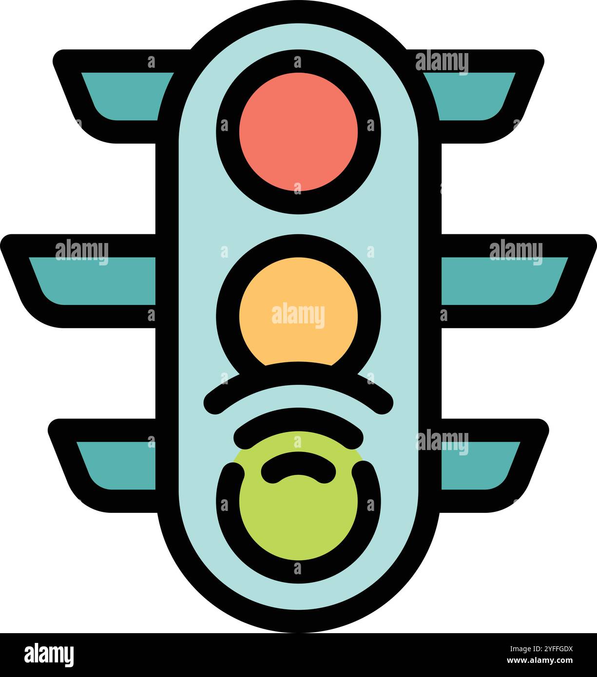 Green traffic light allowing cars to go on a white background Stock ...