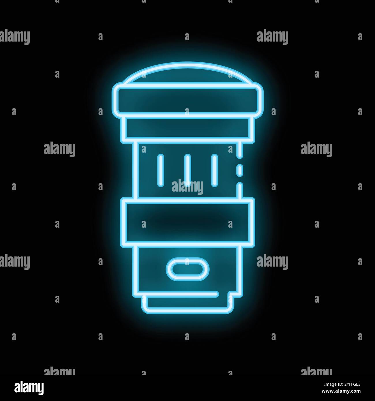 Blue neon sign representing Stock Vector Images - Alamy