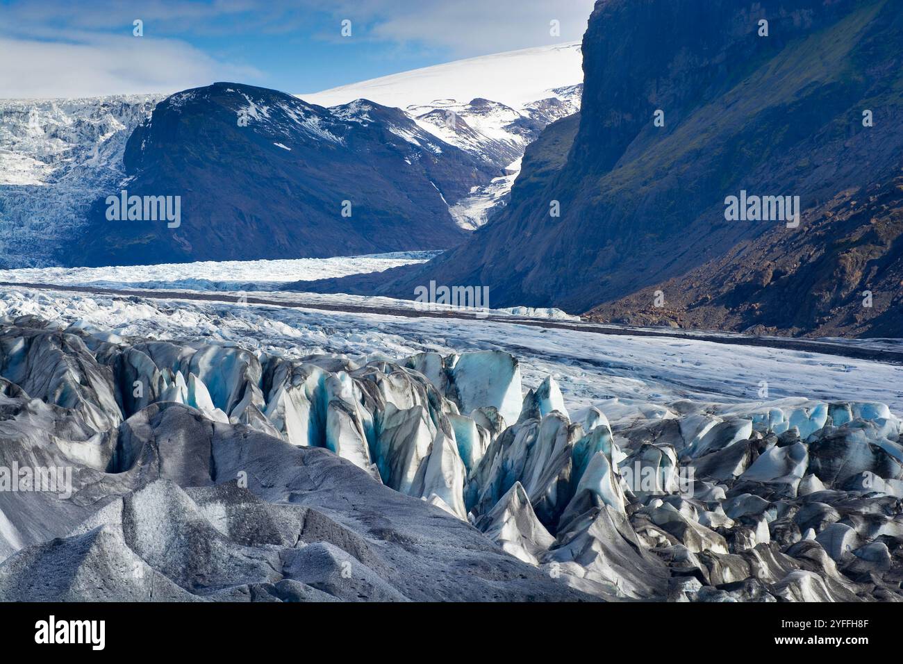Skaftafellsjökull glacier tongue spurting off from Iceland's largest ...