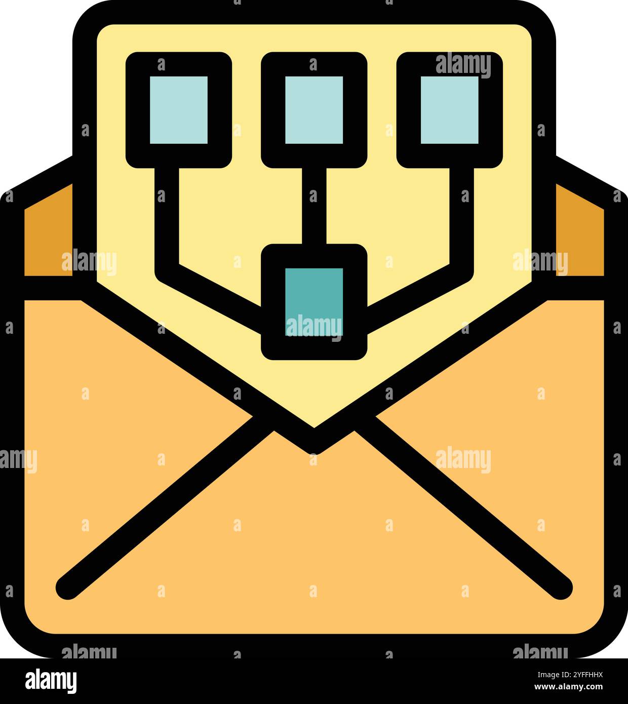 Electronic circuit board inside an envelope representing electronic ...