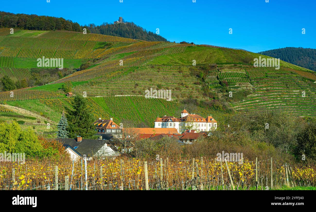 The beautiful Schloss Neuweier winery between Sinzheim and Buehl. Baden ...