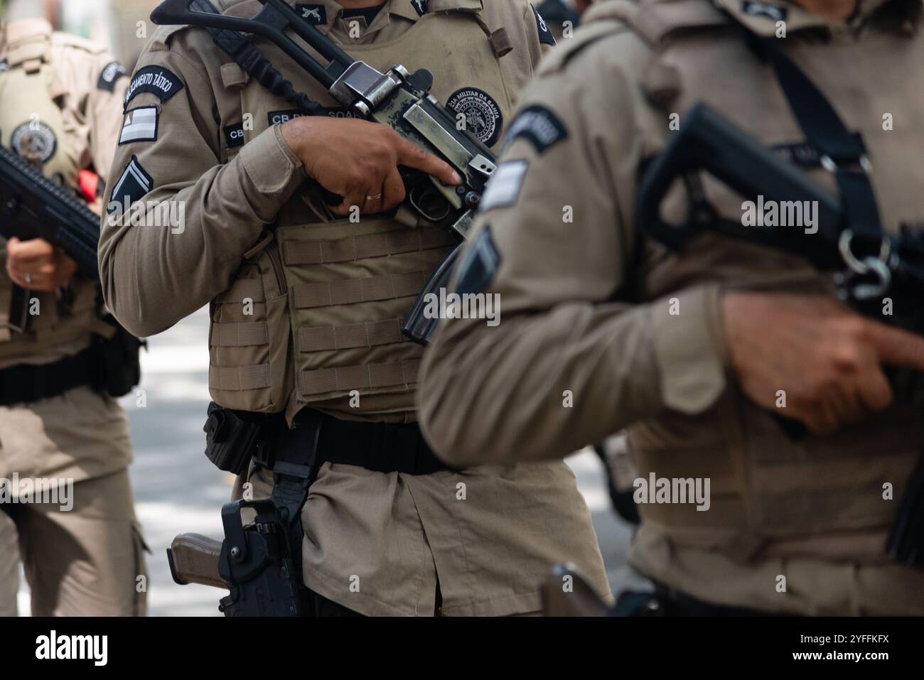 Salvador, Bahia, Brazil - September 07, 2024: Military police officers ...