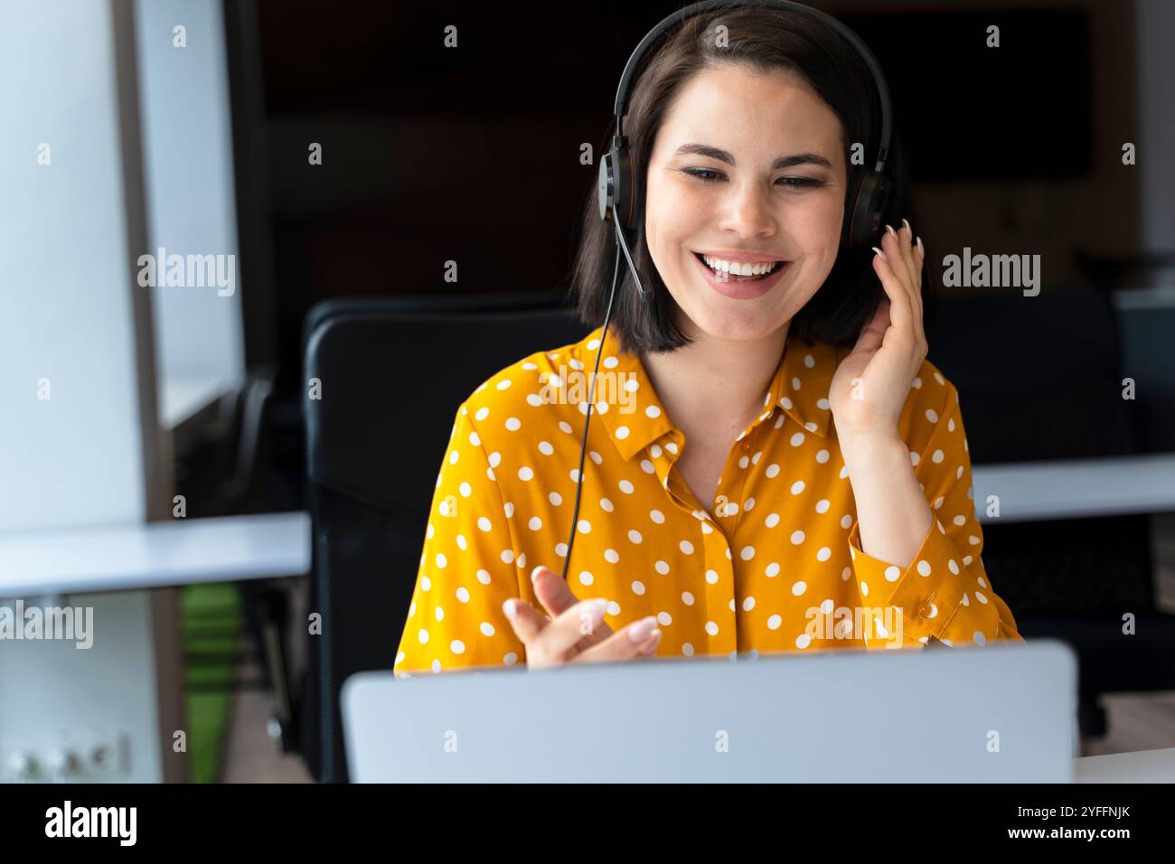 Positive call center operator hi-res stock photography and images - Alamy