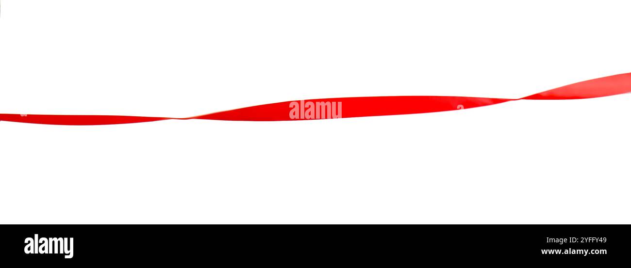 Finish. One red ribbon isolated on white Stock Photo - Alamy
