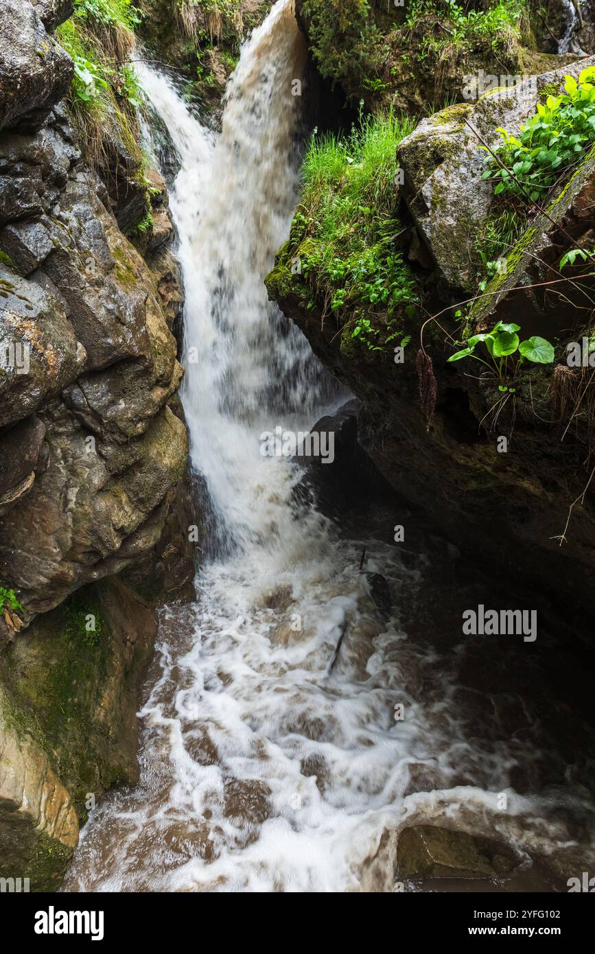 Honey waterfalls landscape photography taken on a cloudy summer day ...