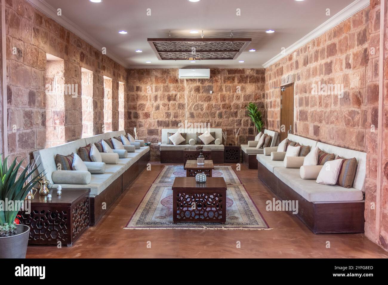 AL ULA, SAUDI ARABIA - NOVEMBER 9, 2021: Waiting hall of Dadan site in ...