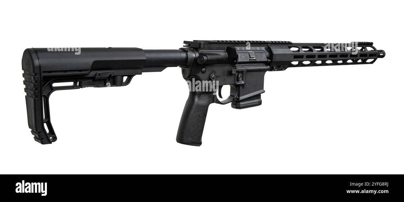 Modern automatic rifle isolated on white background. Weapons for police ...