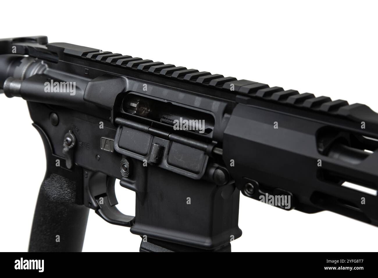 Modern automatic rifle isolated on white background. Weapons for police ...