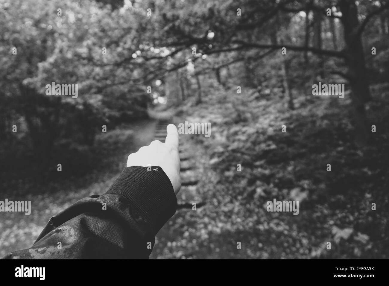 Man pointing finger Black and White Stock Photos & Images - Alamy