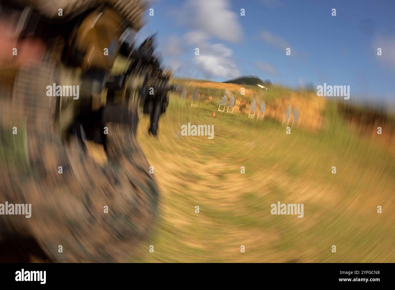 Camp Hansen, Okinawa, Japan. 21st Oct, 2024. A U.S. Marine fires an M27 ...