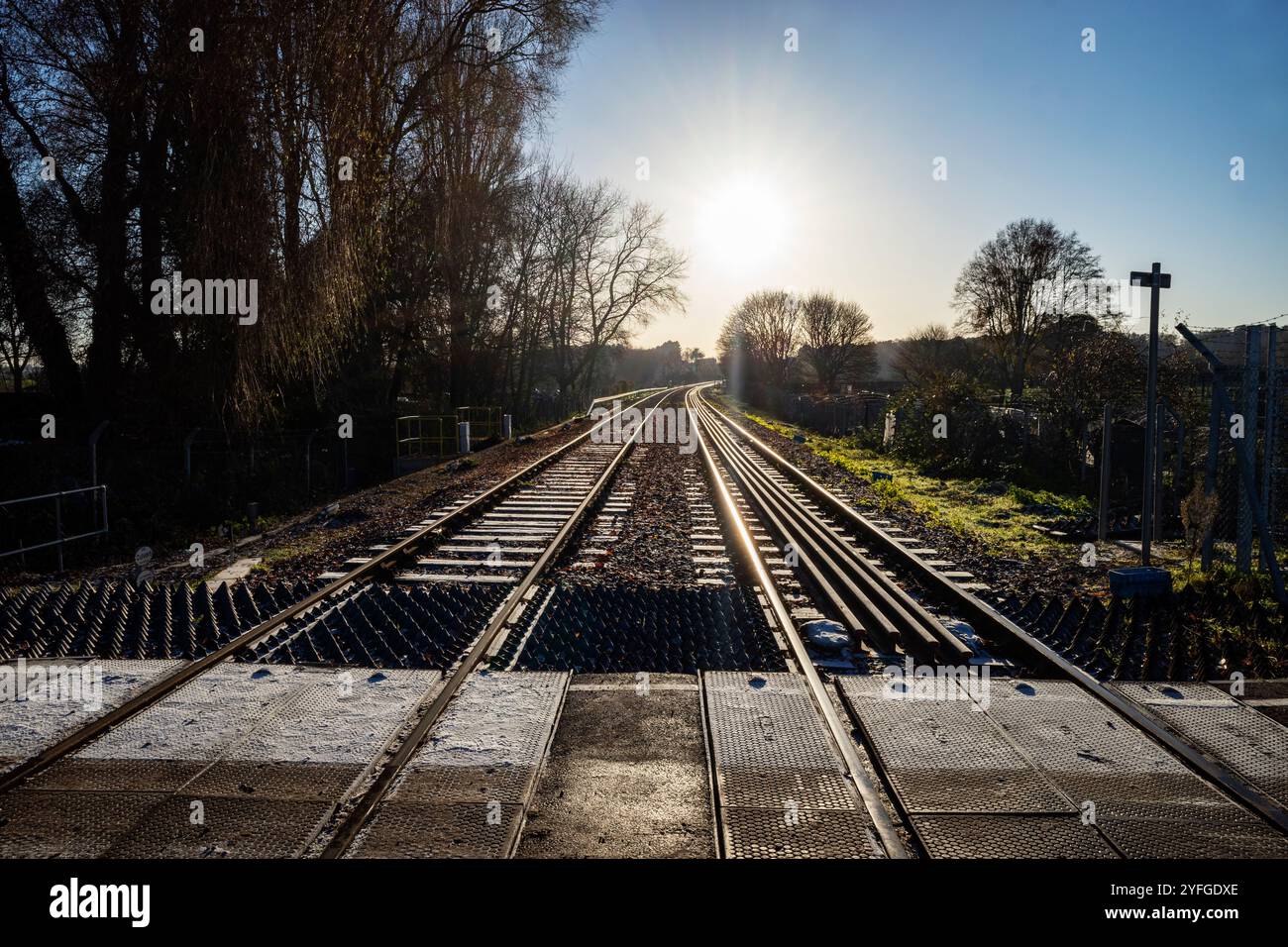 Level crossing East Suffolk branch line Woodbridge Suffolk Stock Photo ...