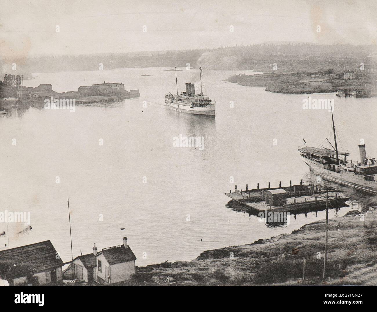 View of the Victoria harbor, British Columbia, during the mission ...