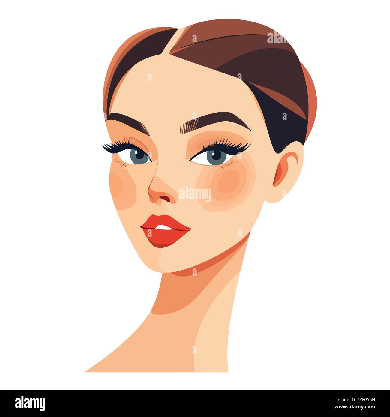 flat design face of woman icon vector illustration Stock Vector Image ...
