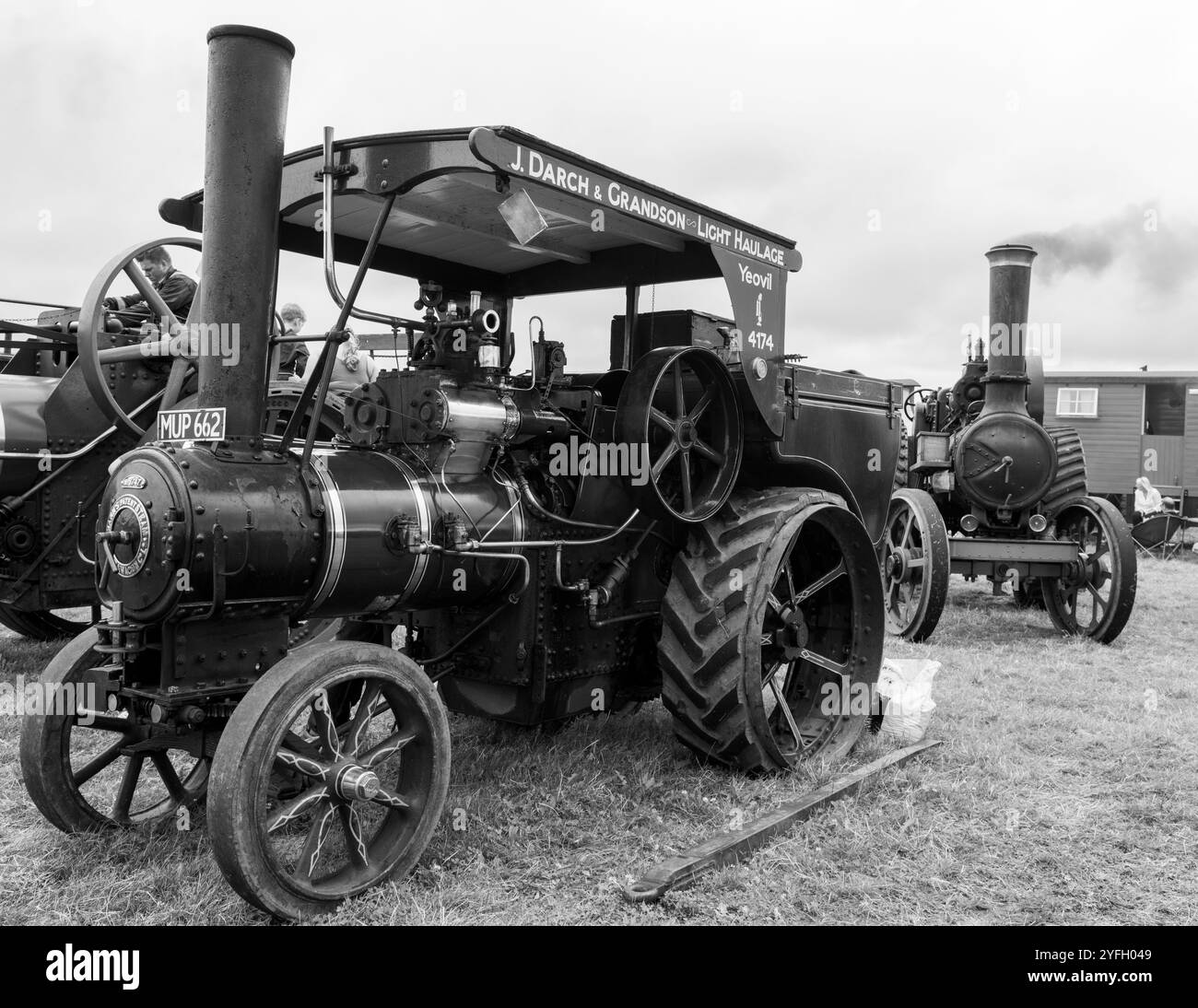 Old steam powered tractor Black and White Stock Photos & Images - Alamy