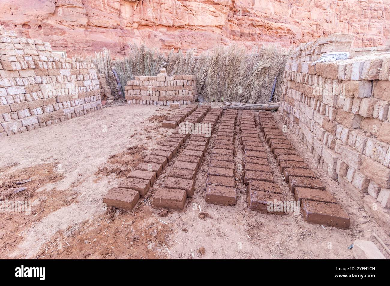 Drying mud bricks in Al Ula Old town, Saudi Arabia Stock Photo - Alamy