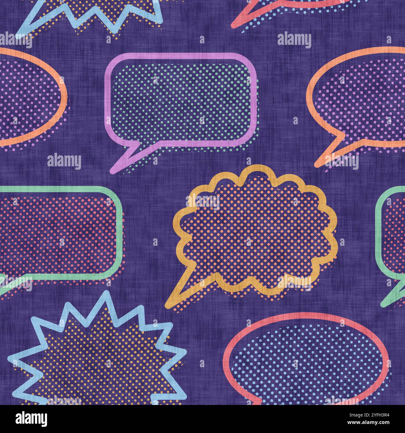 Vintage seamless pattern of speech bubbles. Retro speech bubble pattern ...