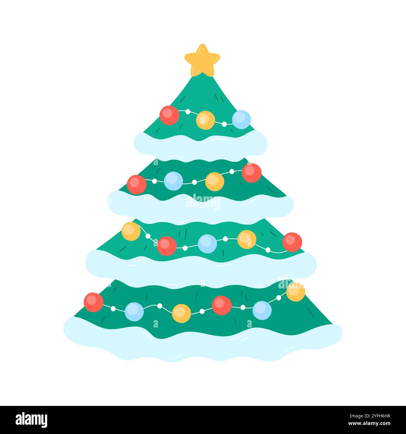 Christmas tree decorated ornaments garland Stock Vector Images - Alamy