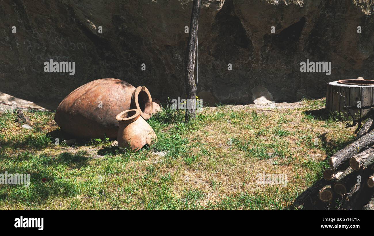 Traditional georgian clay pots for winemaking ancient history Stock ...