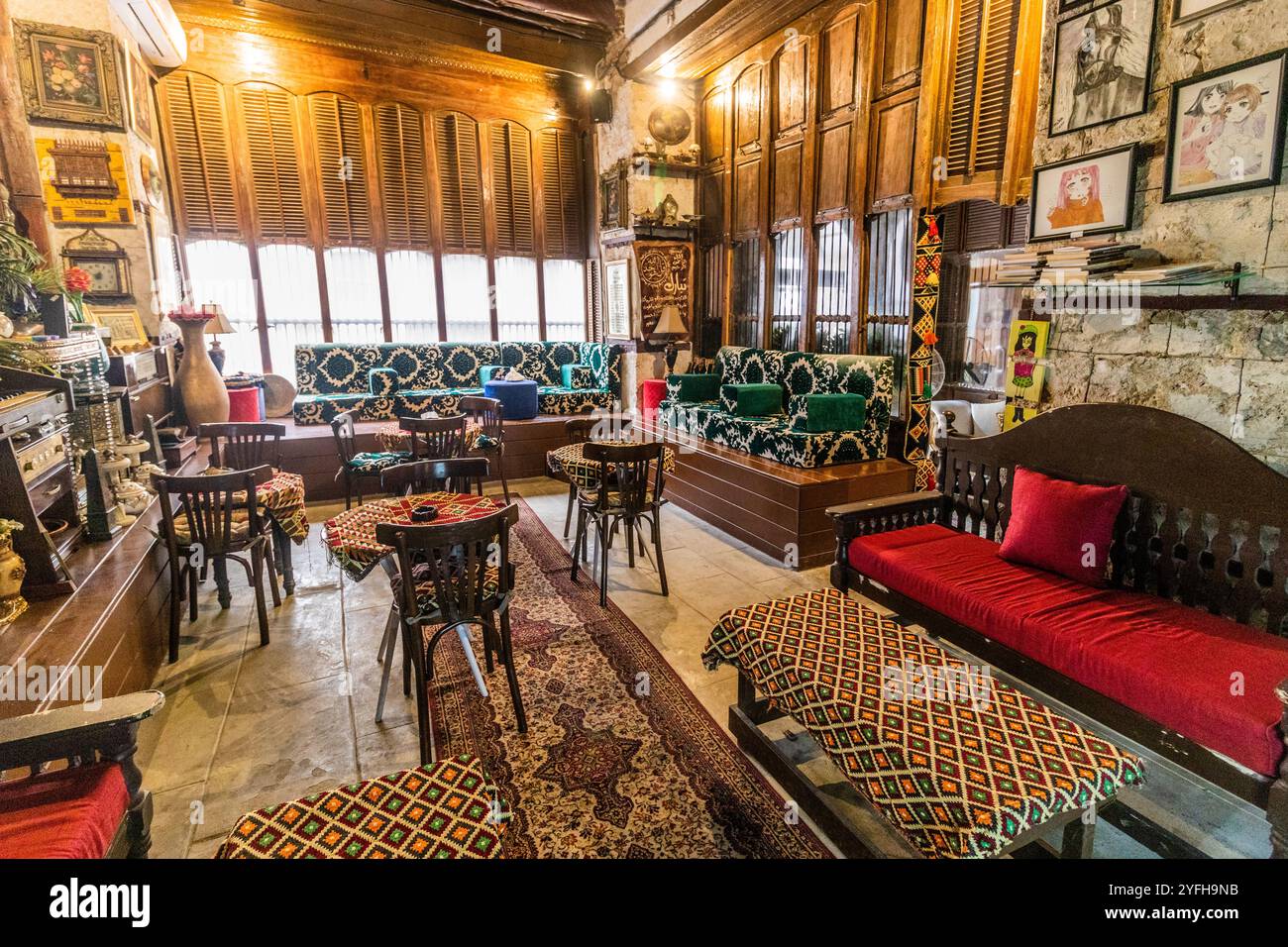 JEDDAH, SAUDI ARABIA - NOVEMBER 15, 2021: Interior of a cafe in Al ...