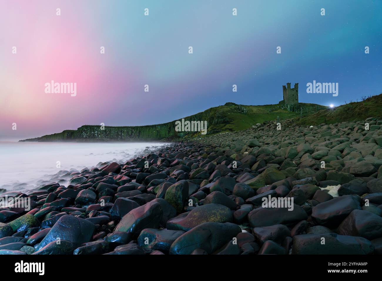 Northern lights. Dunstanburgh, Embleton, Northumberland, UK. 10 October ...